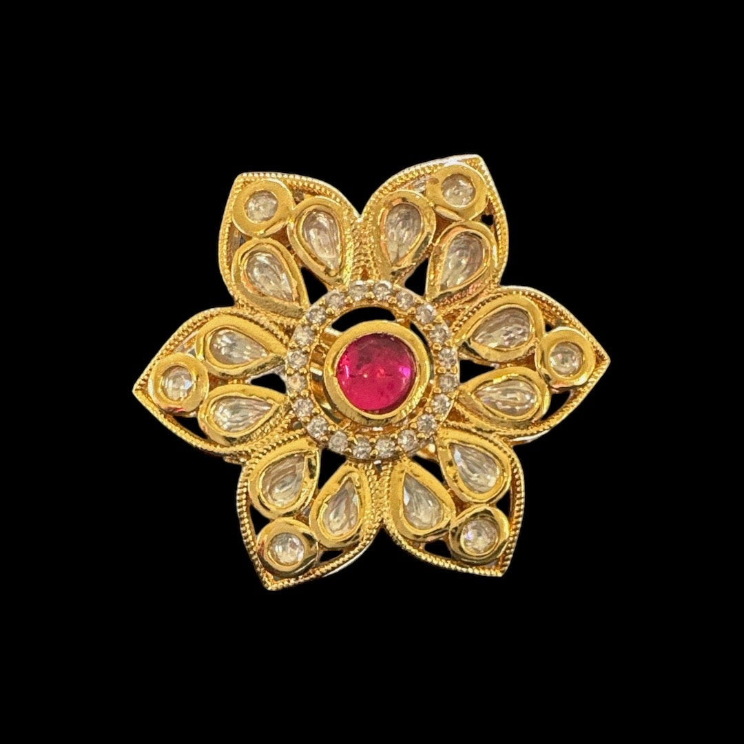 DJR92 Polki ring - ruby ( READY TO SHIP) – Deccan Jewelry