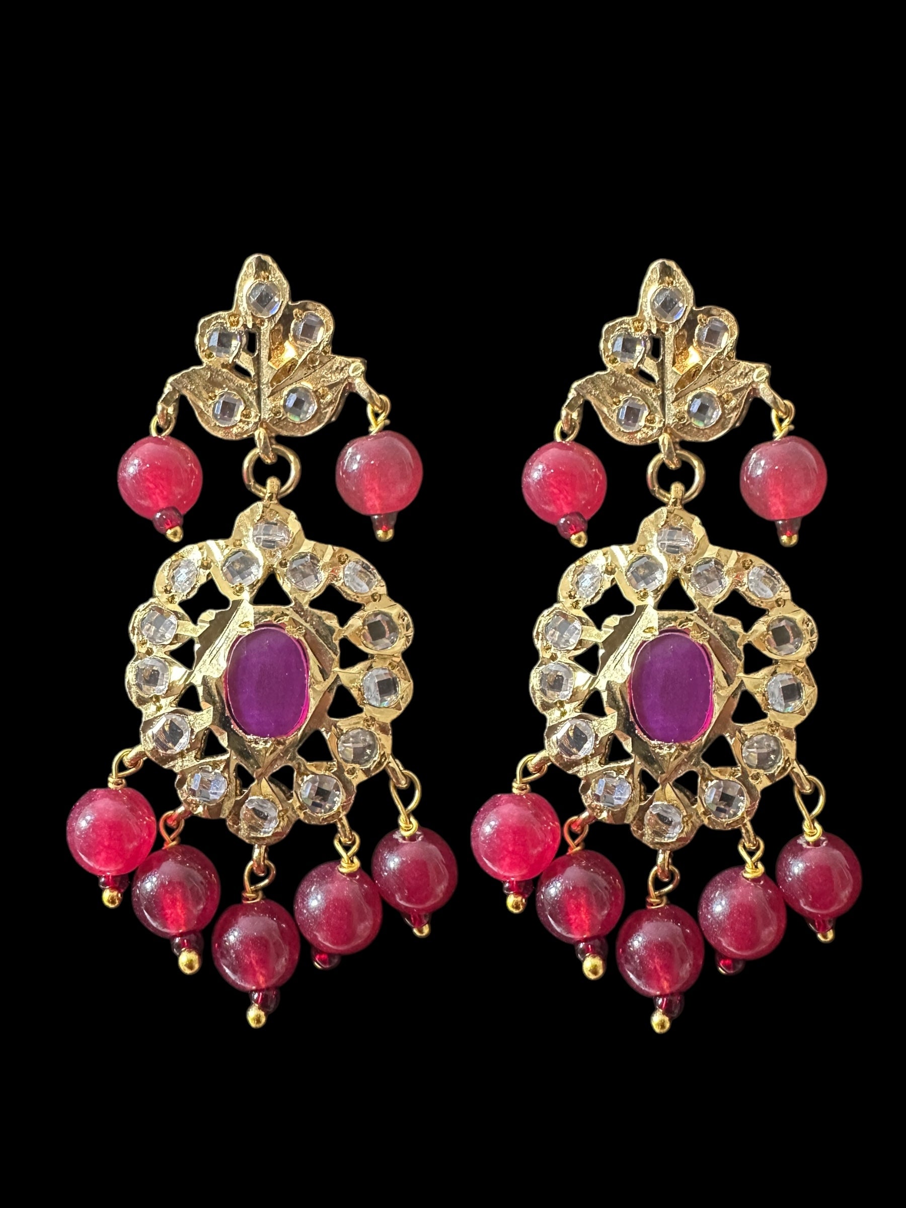 DER799 Faryal earrings - Ruby ( READY TO SHIP ) – Deccan Jewelry