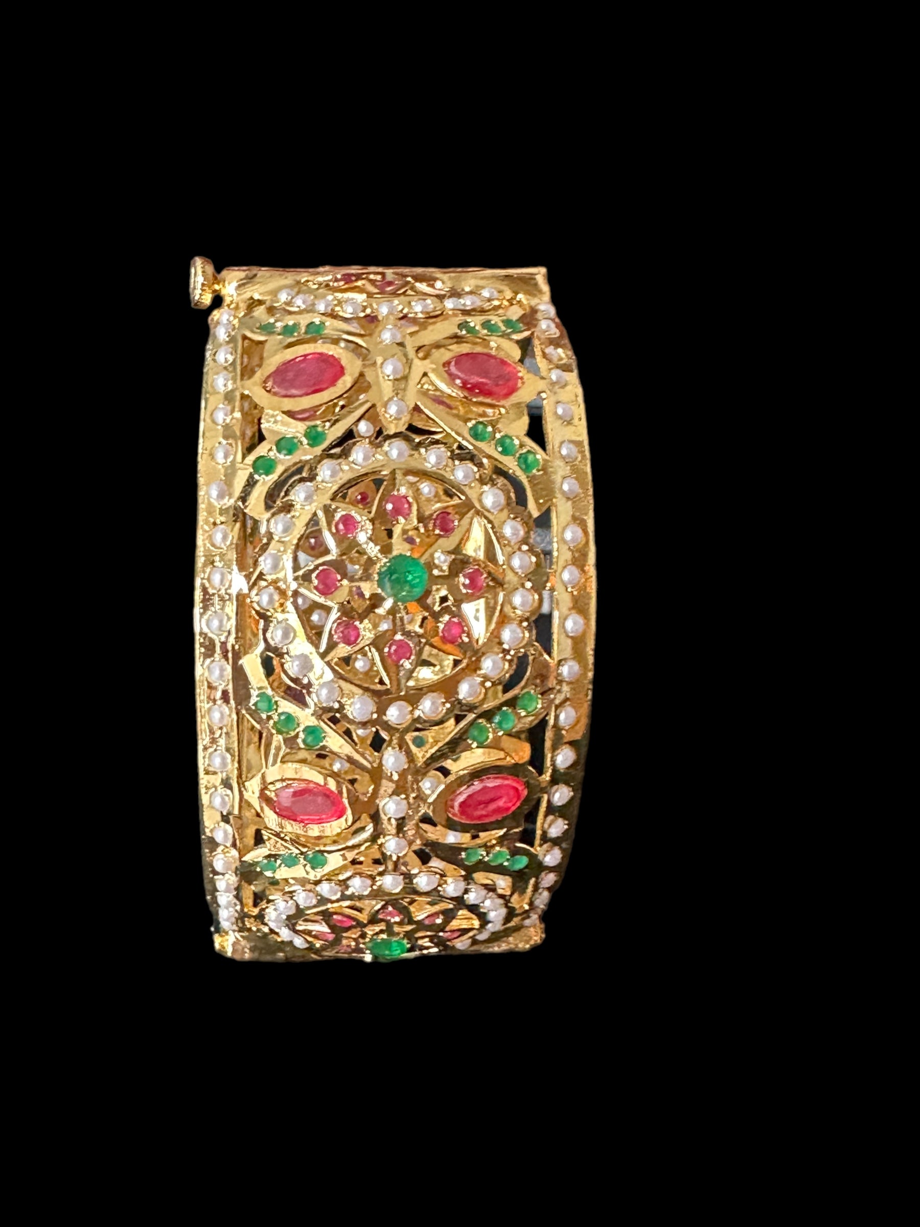 B191 Numaira ruby emerald jadau bangles(READY TO SHIP ) – Deccan Jewelry