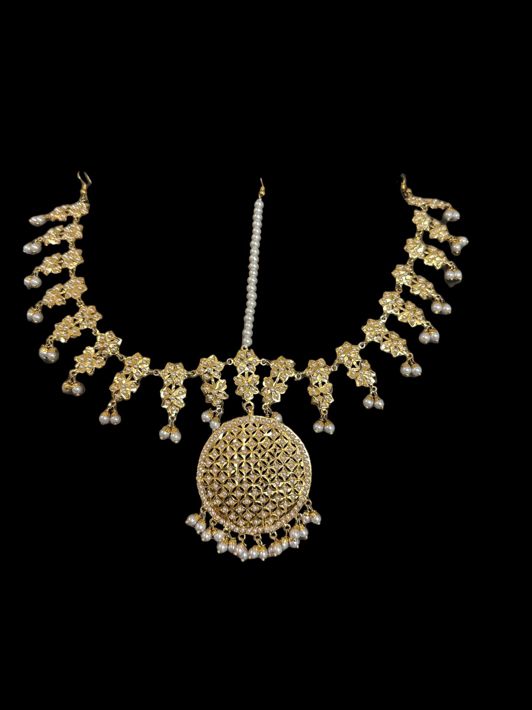 DJTK146 jadau mathapatti ( PEARLS ) (SHIPS IN 4 WEEKS ) – Deccan Jewelry