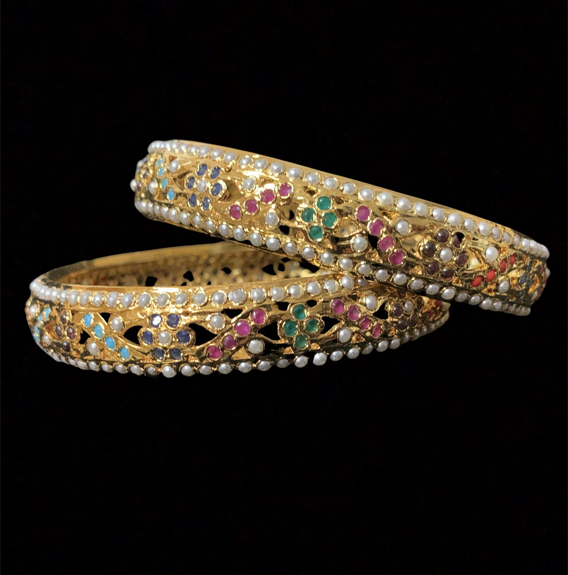 B140 Leela navratan bangles ( READY TO SHIP ) – Deccan Jewelry