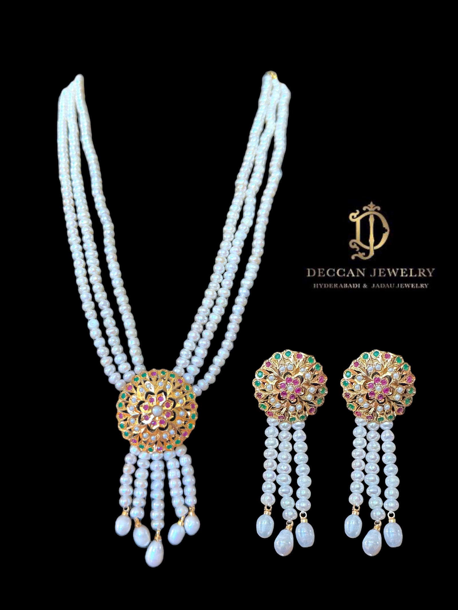 Hyderabad pearl necklace set store
