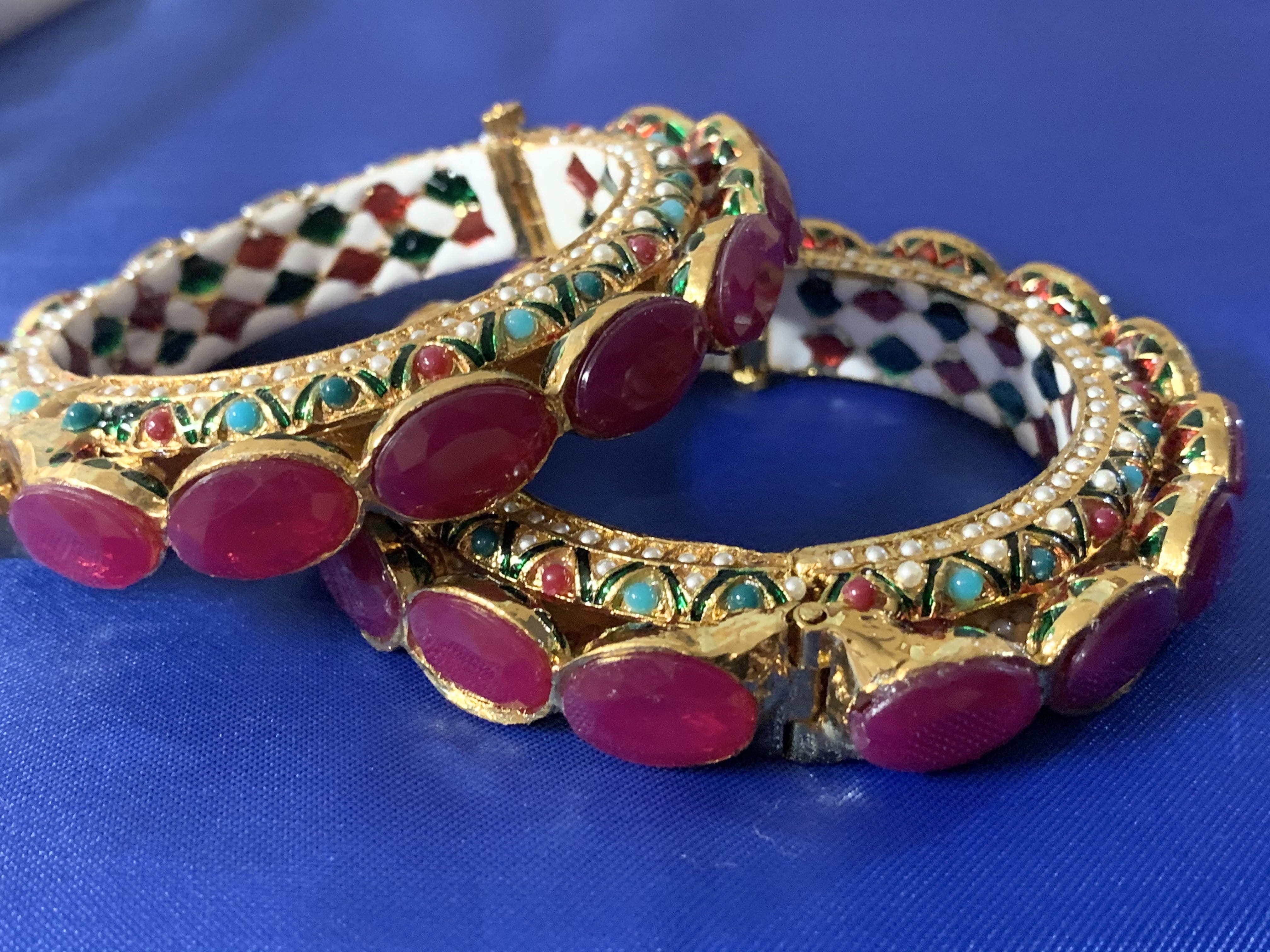 Madhuri Navratan Bangles - Deccan Jewelry