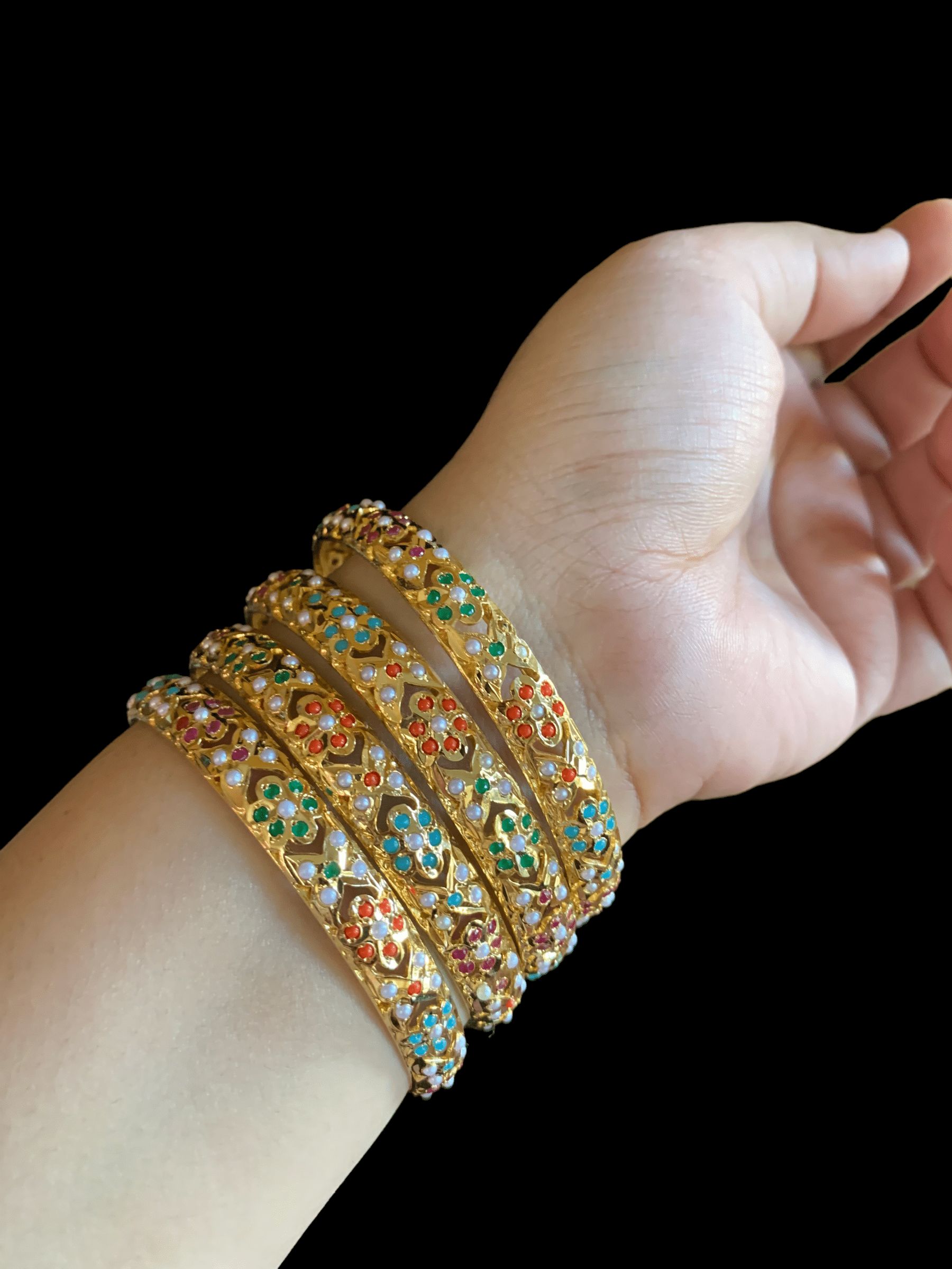 B36 Amira navratan bangles (READY TO SHIP ) – Deccan Jewelry