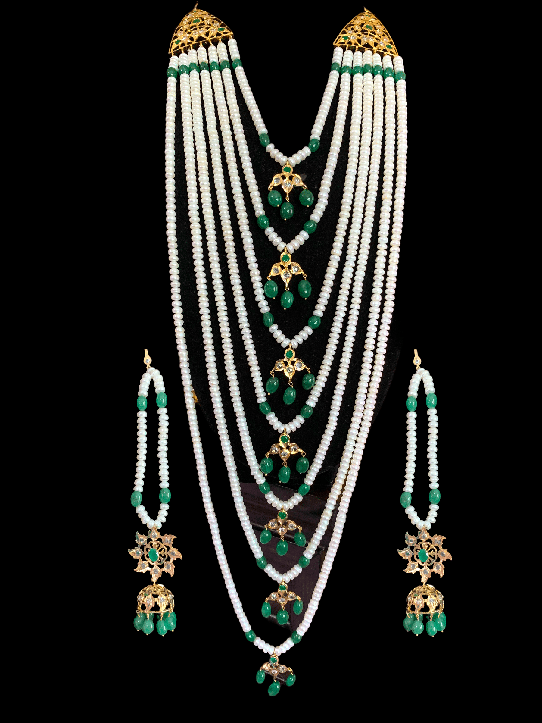 SAT36 Hyderabadi satlada in Fresh water pearls and emeralds (SHIPS IN ...
