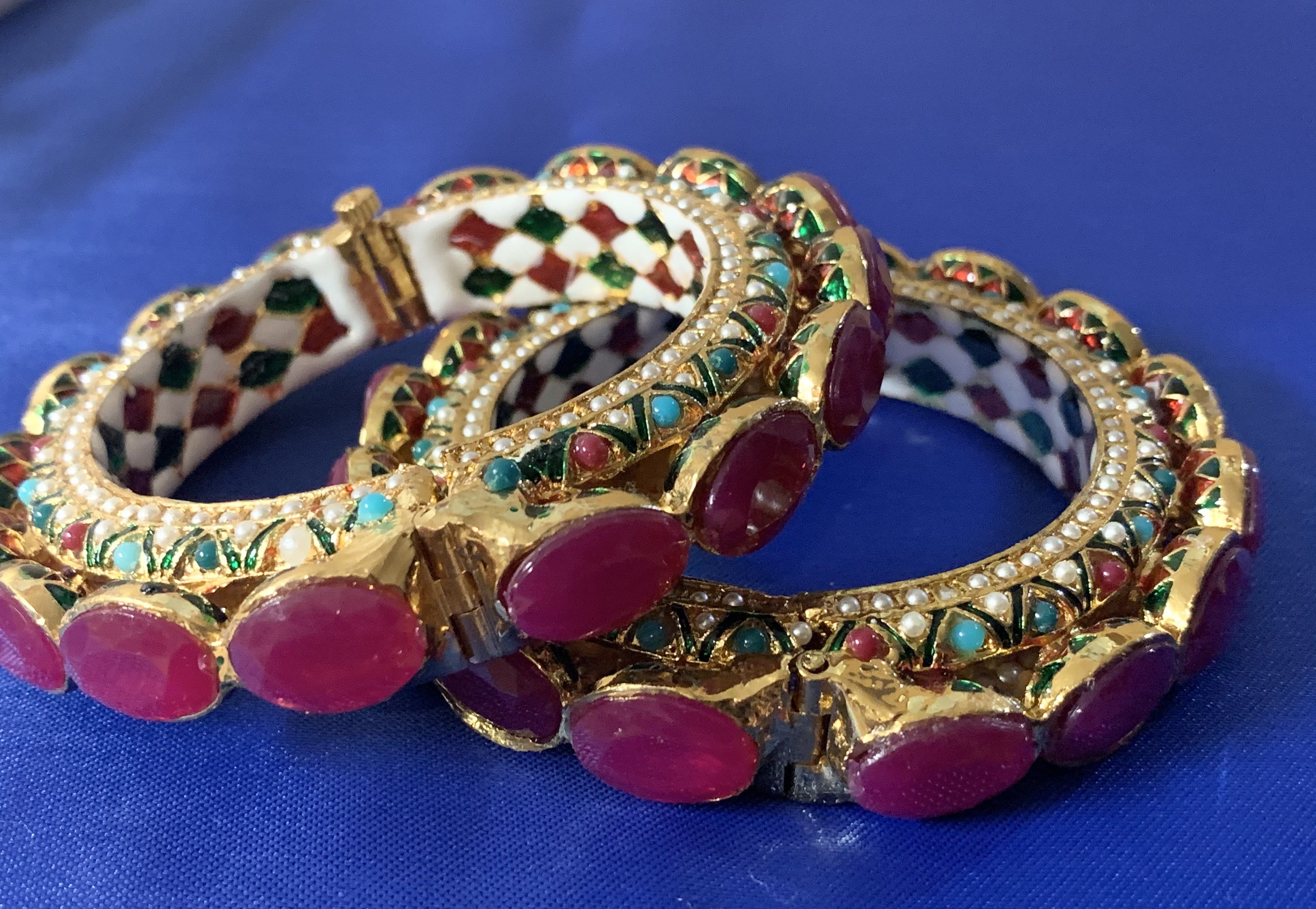 Madhuri Navratan Bangles - Deccan Jewelry