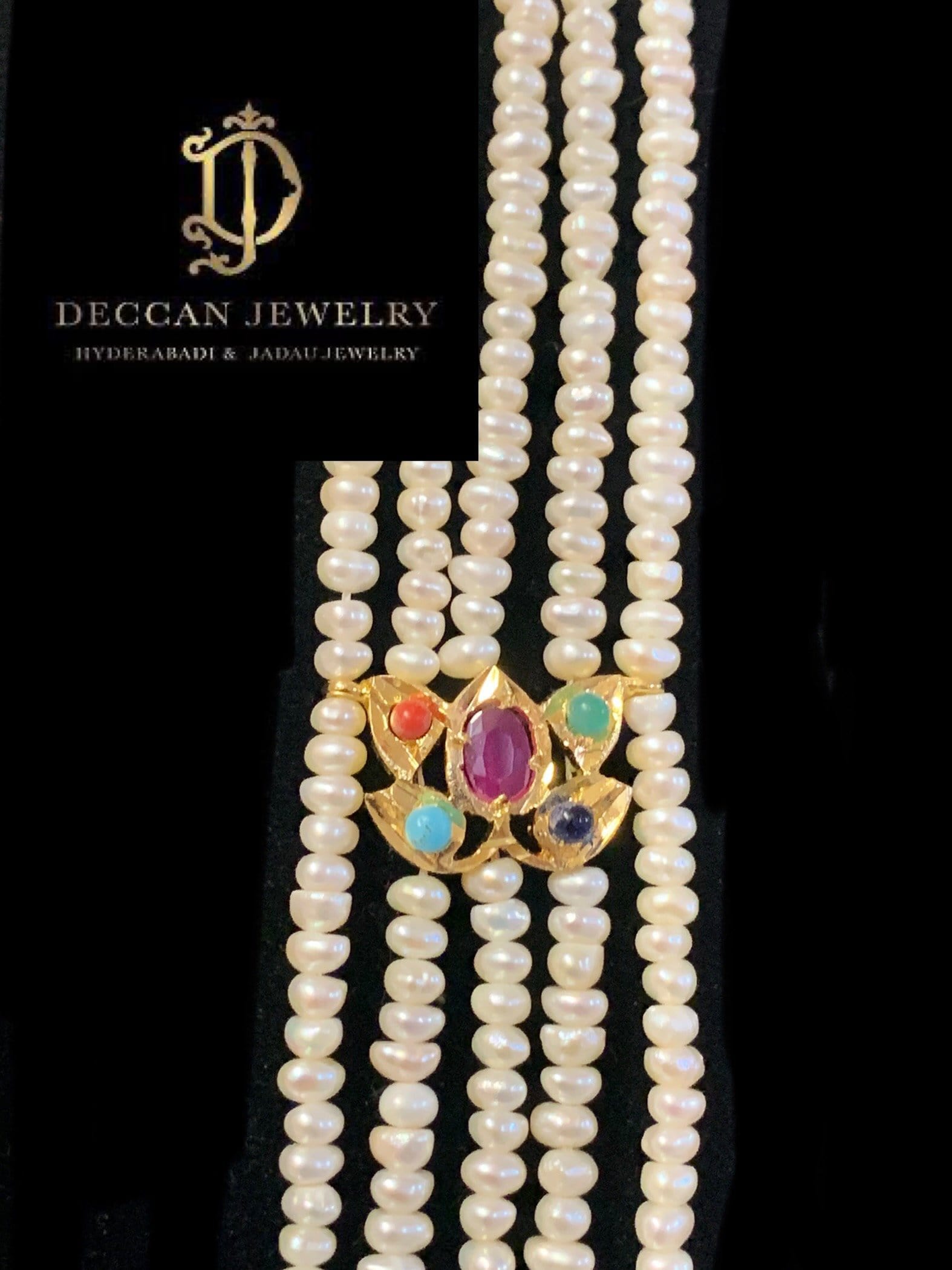 Tanisha rani haar in navratan ( SHIPS IN 4 WEEKS ) – Deccan Jewelry