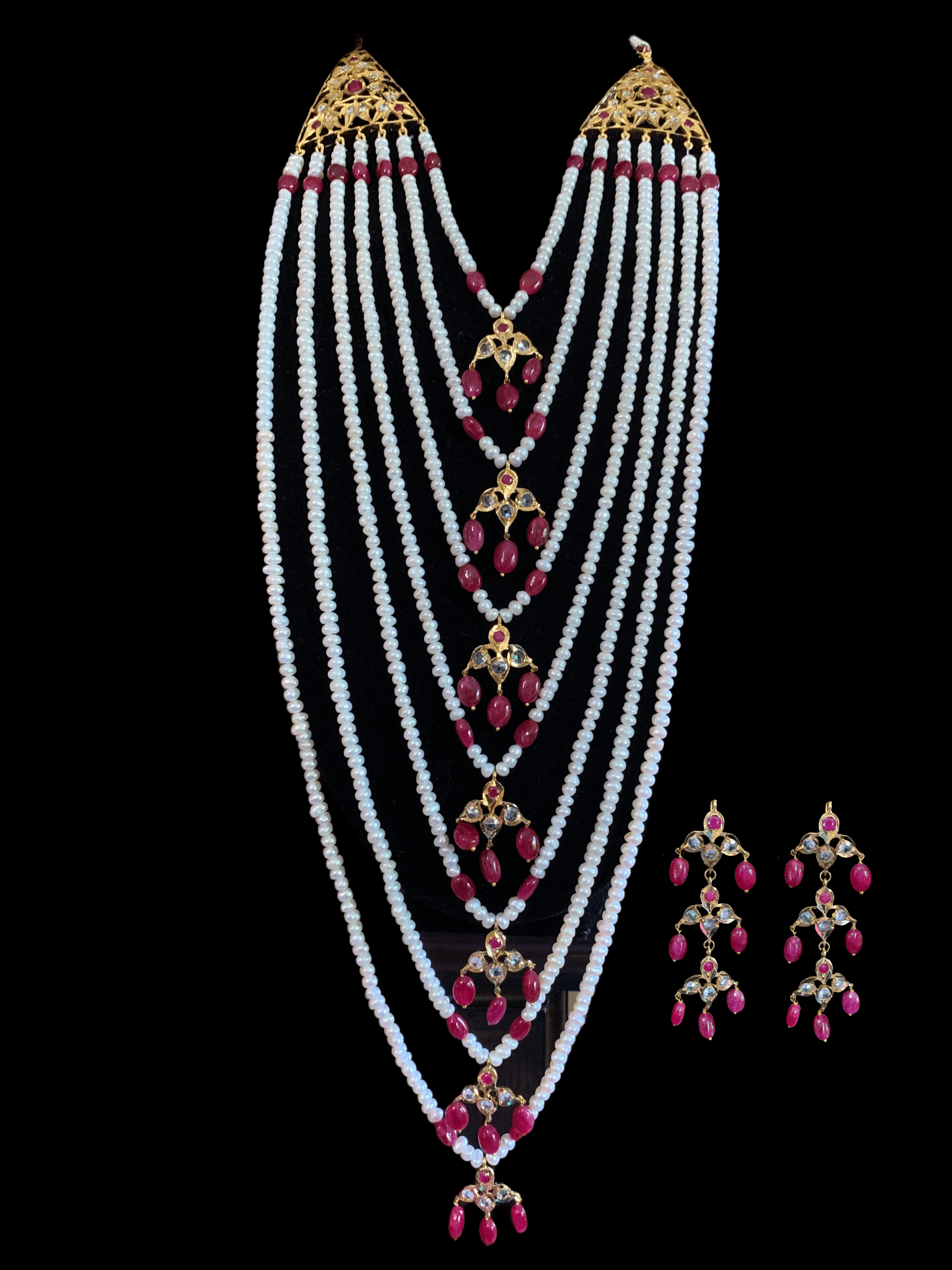 SAT18 Insia Hyderabadi satlada in fresh water pearls and rubies( SHIPS ...