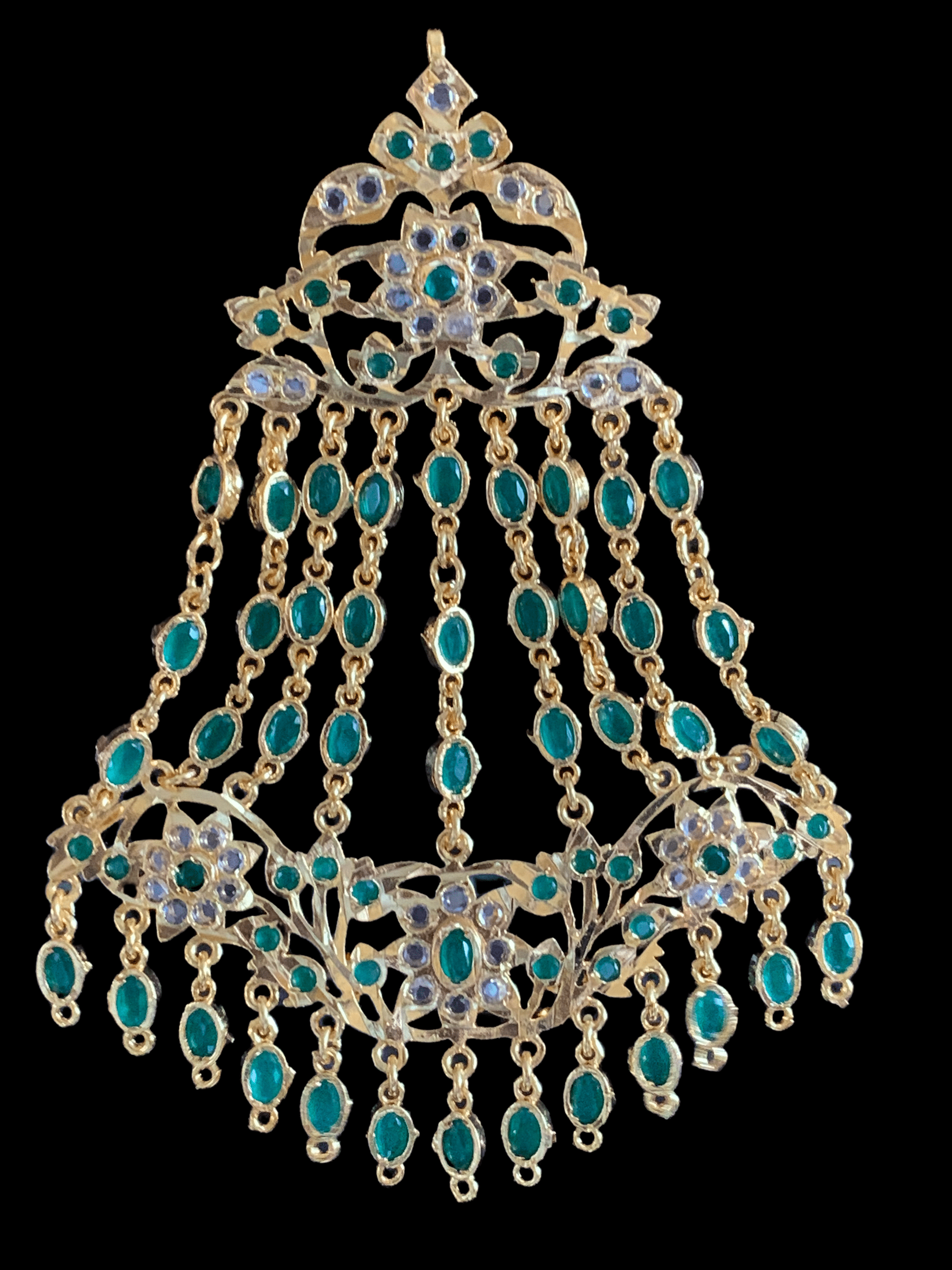 DJHR69 Abira jhoomar - green ( READY TO SHIP ) – Deccan Jewelry