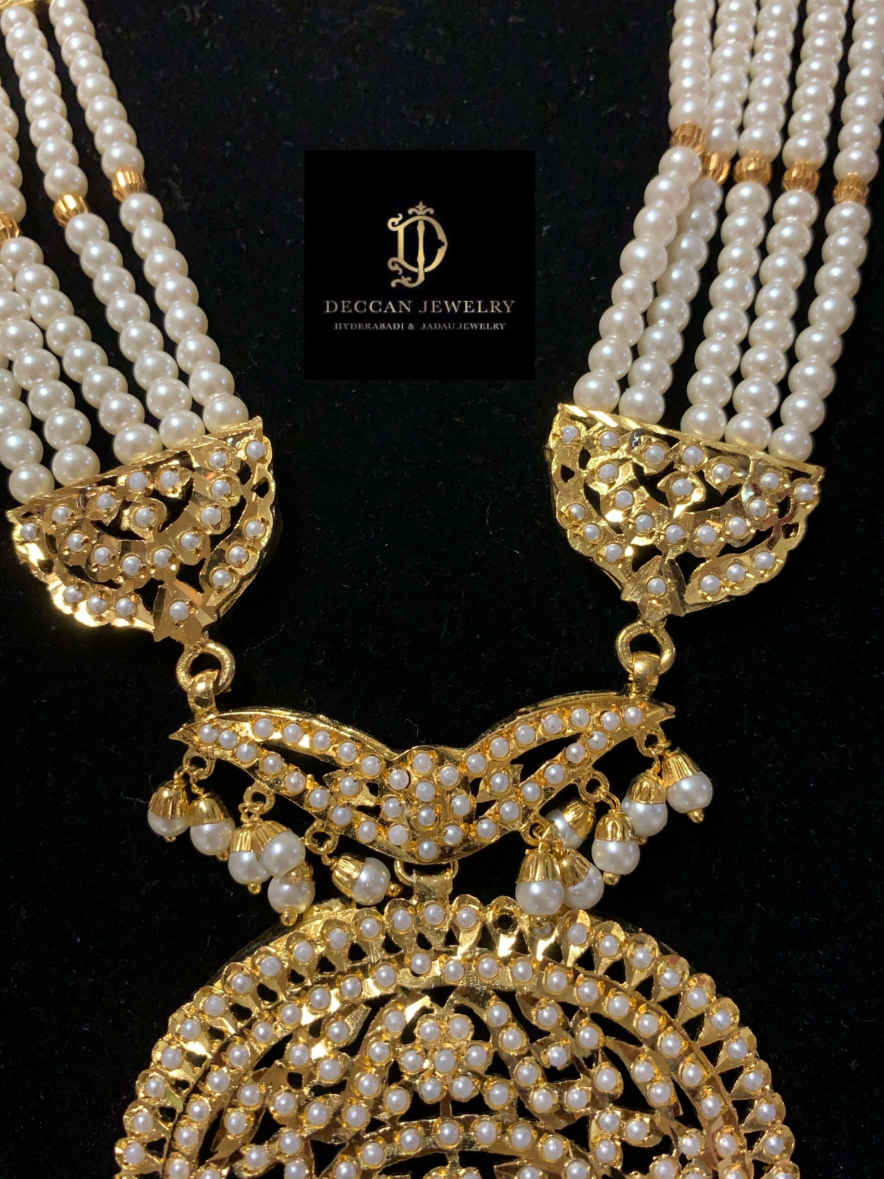 Simran rani haar in pearls ( SHIPS IN 4 WEEKS ) – Deccan Jewelry