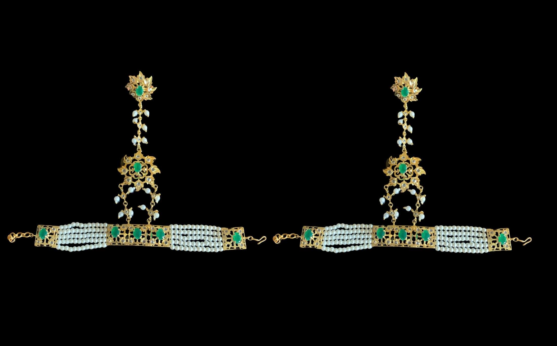 HP3 Nihala Hyderabadi haath Phool in emeralds (READY TO SHIP ) – Deccan ...