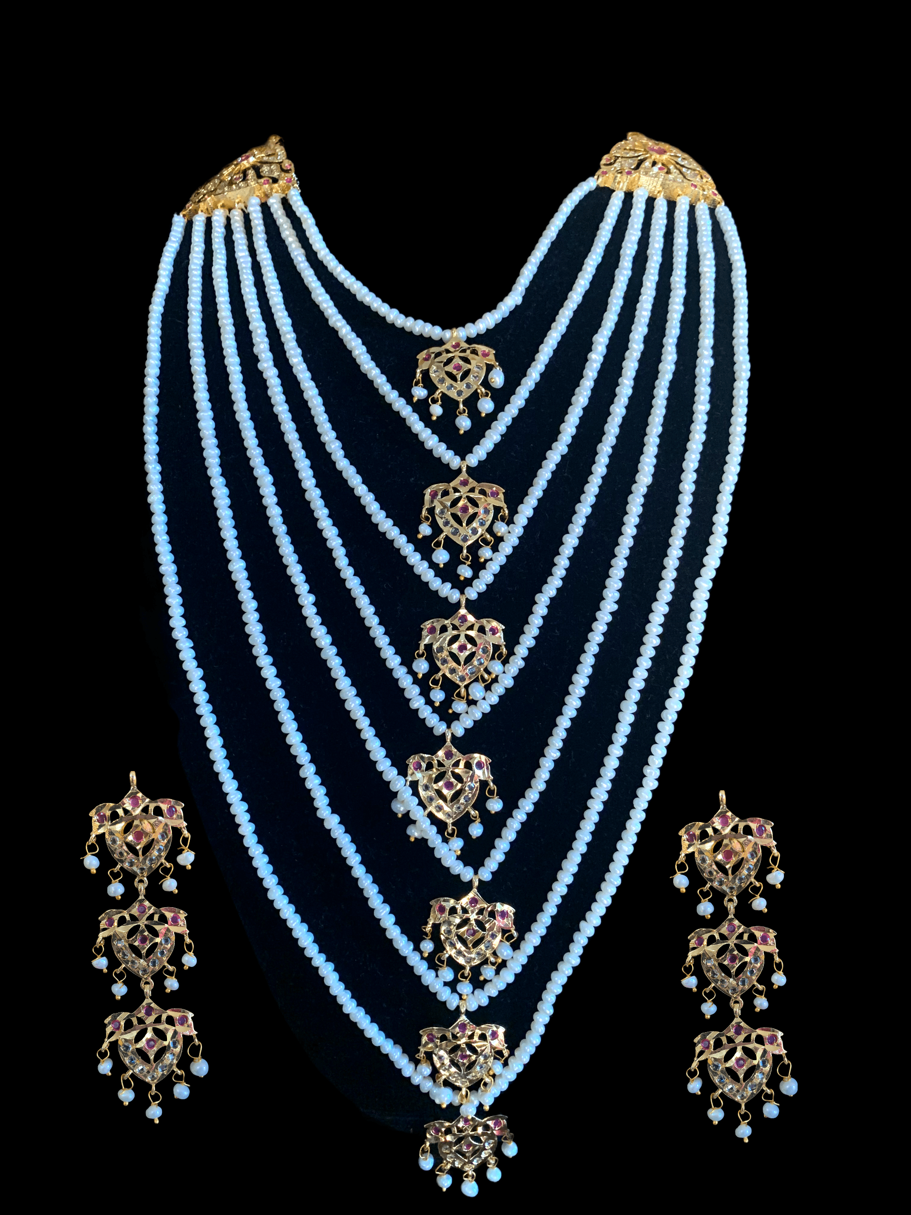 SAT7 Talia satlada in fresh water pearls - ruby (READY TO SHIP ...