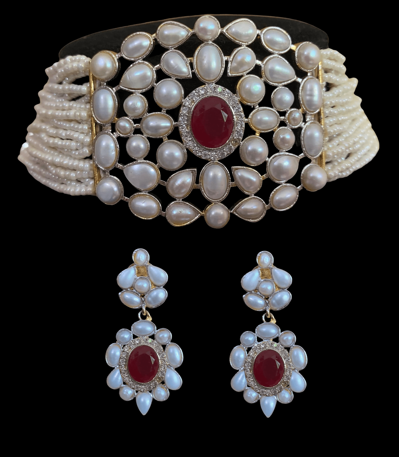 C147 Disha pearl choker ( READY TO SHIP ) – Deccan Jewelry