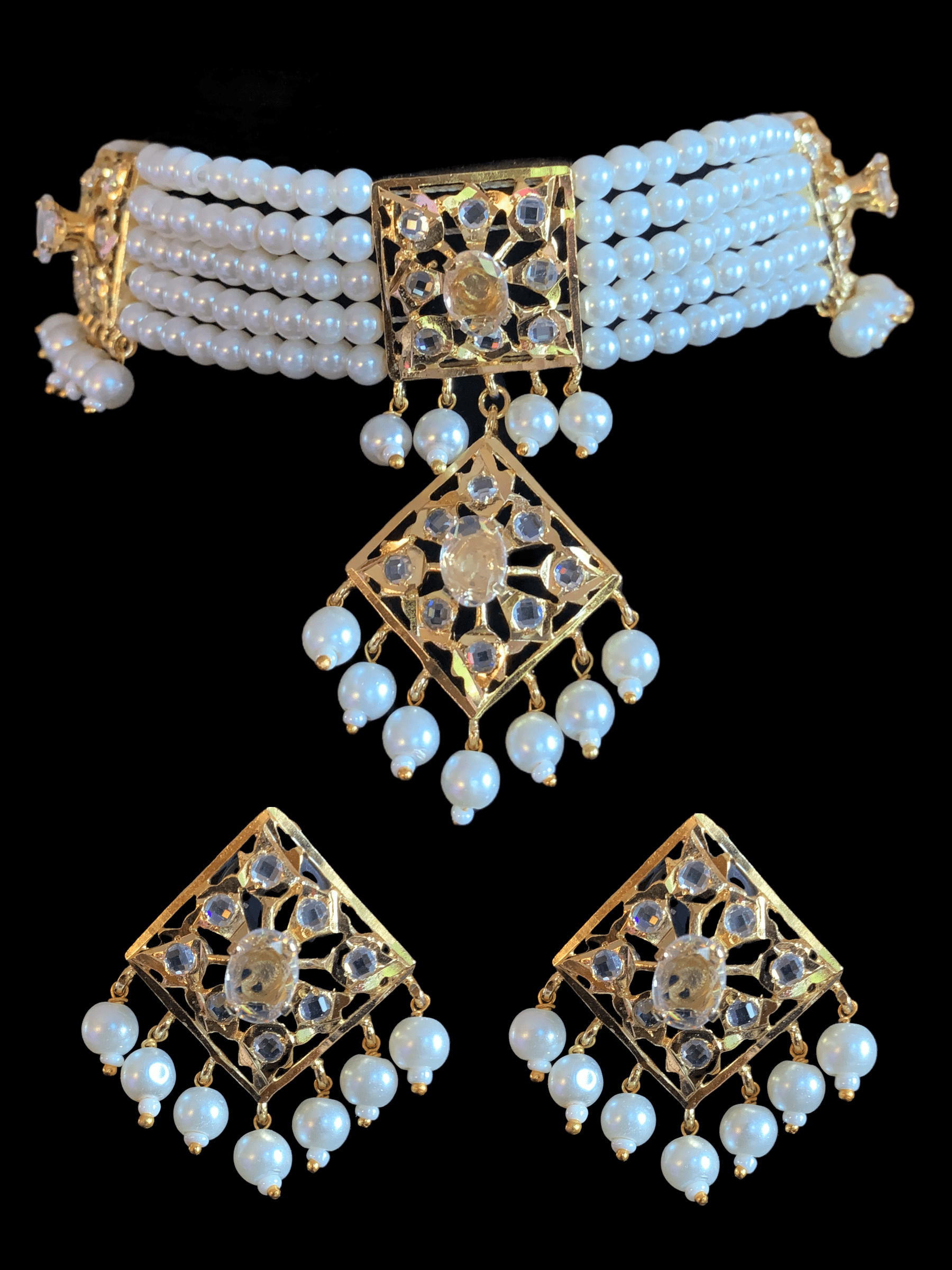 C90 Anushay choker set in shell pearls ( READY TO SHIP ) – Deccan Jewelry