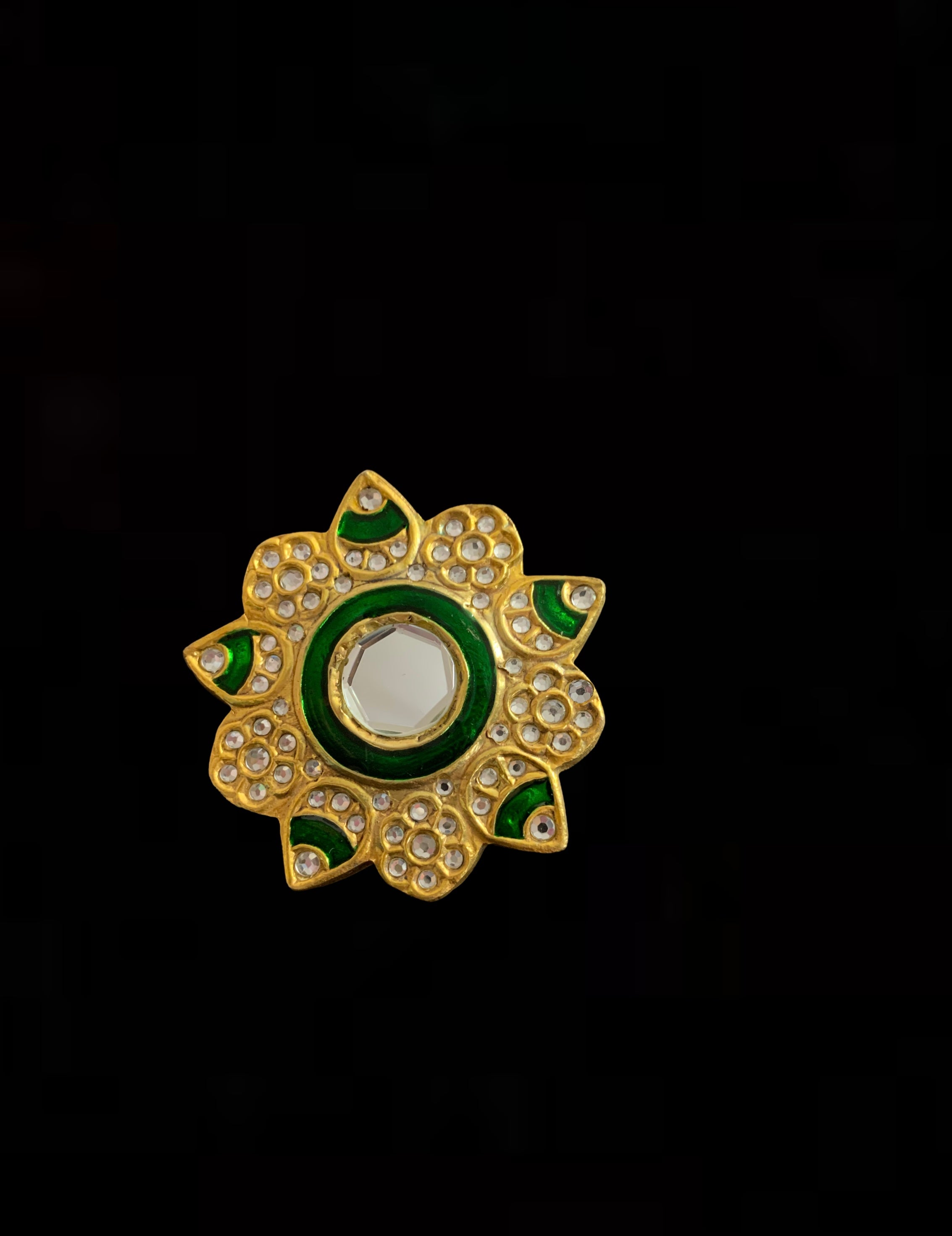 DJR57 Dua arsi with meenakari ring - green ( SHIPS IN 4 WEEKS ...